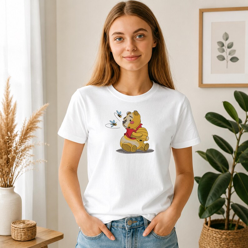 Honey Bear Embroidery Design With Bees – Machine Embroidery File 3-9 ...