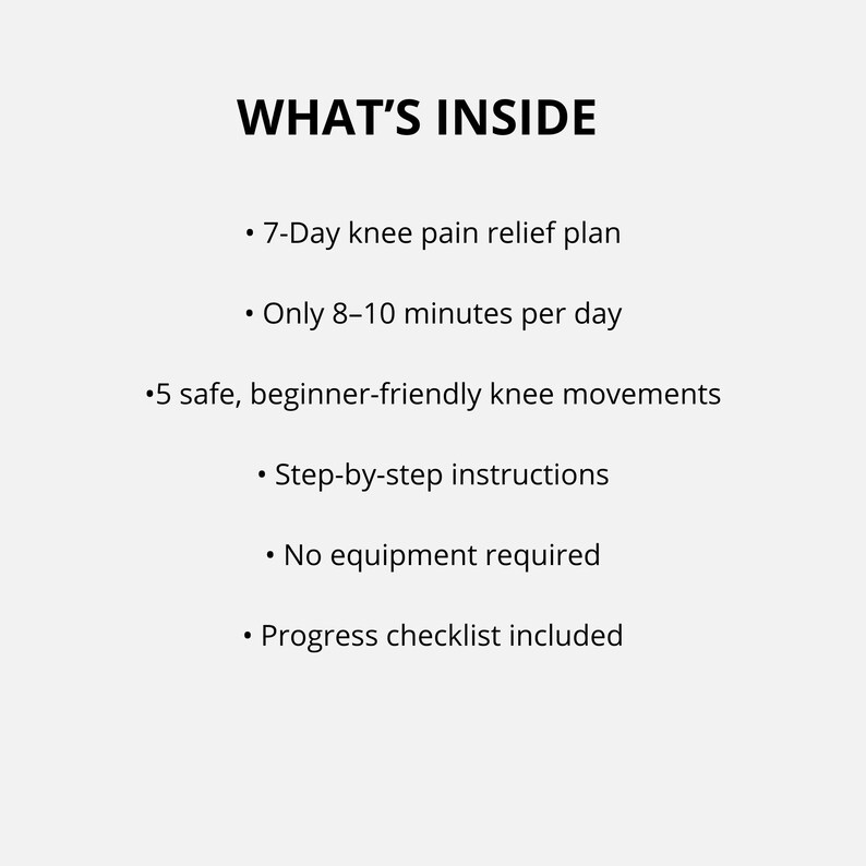 Knee Pain Relief Guide | 7-day Knee Mobility Plan | Daily Knee Pain ...