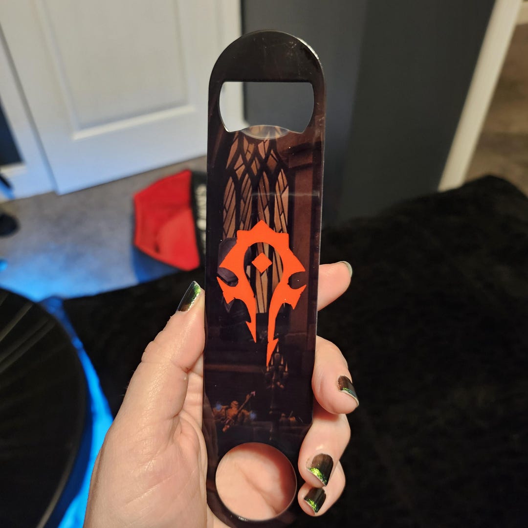 World of Warcraft Custom Character and Faction Bar Blade Bottle Opener ...