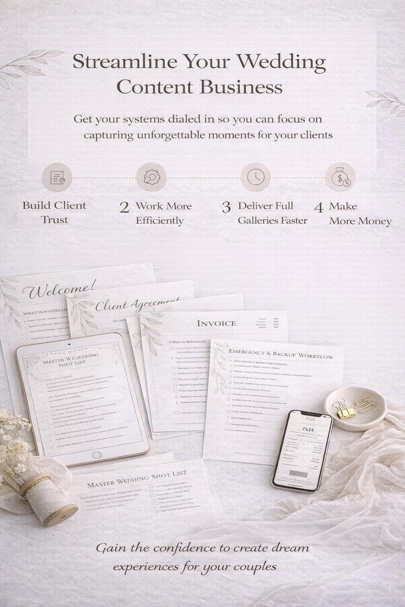 Wedding Content Creator Pro Kit 2026 | Client Onboarding Guide ...