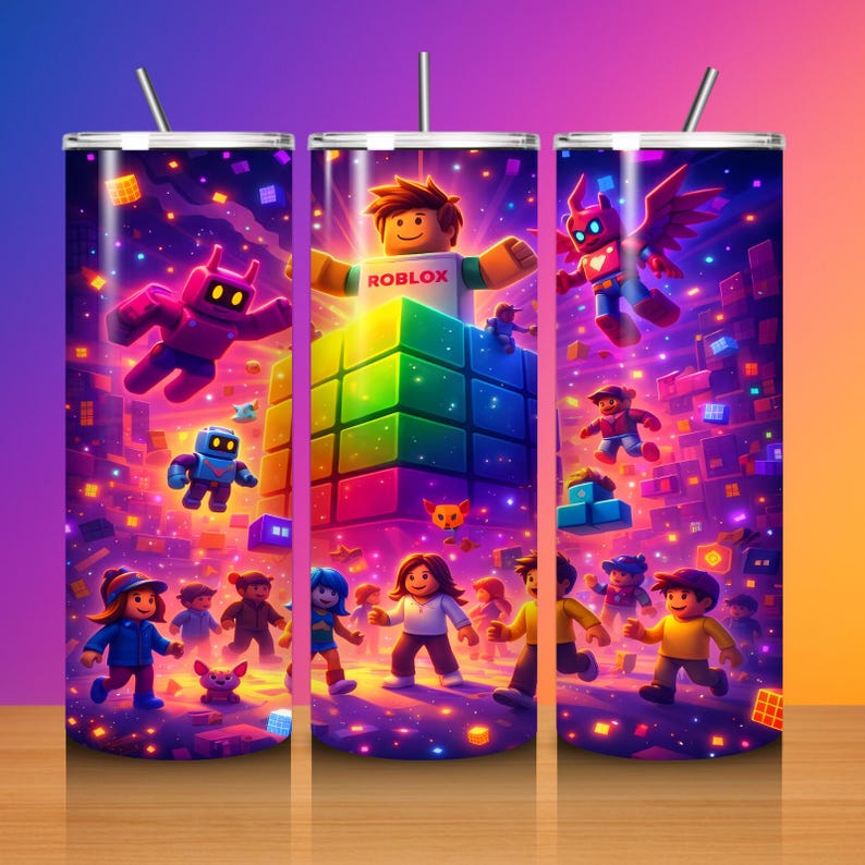 Roblox Tumbler Wrap, Cartoon Characters 20oz Skinny Design (PNG Digital ...