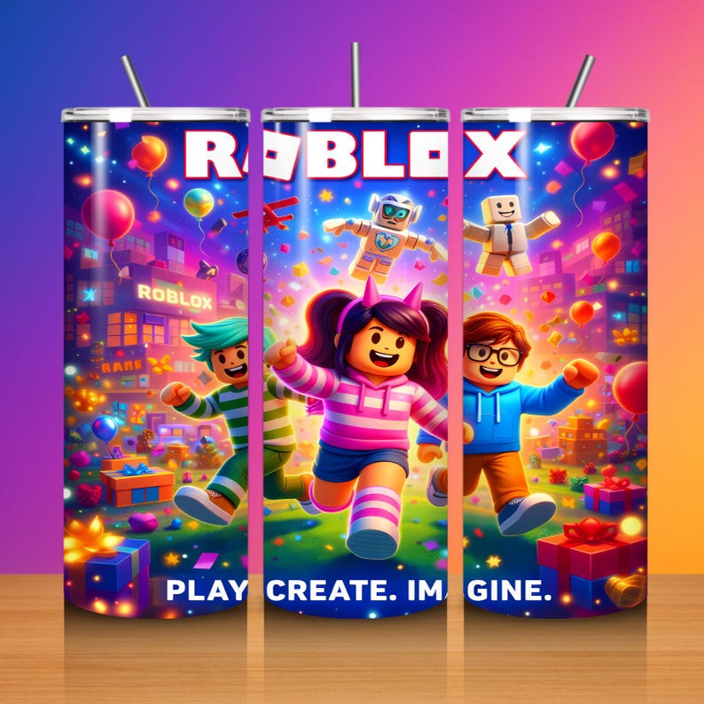 Roblox Tumbler Wrap, Cartoon Characters 20oz Skinny Design (PNG Digital ...