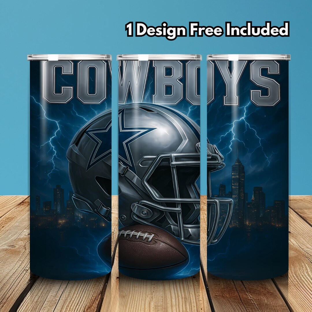 Blue Star Football Tumbler Wrap PNG | Electric Helmet Sports Design ...