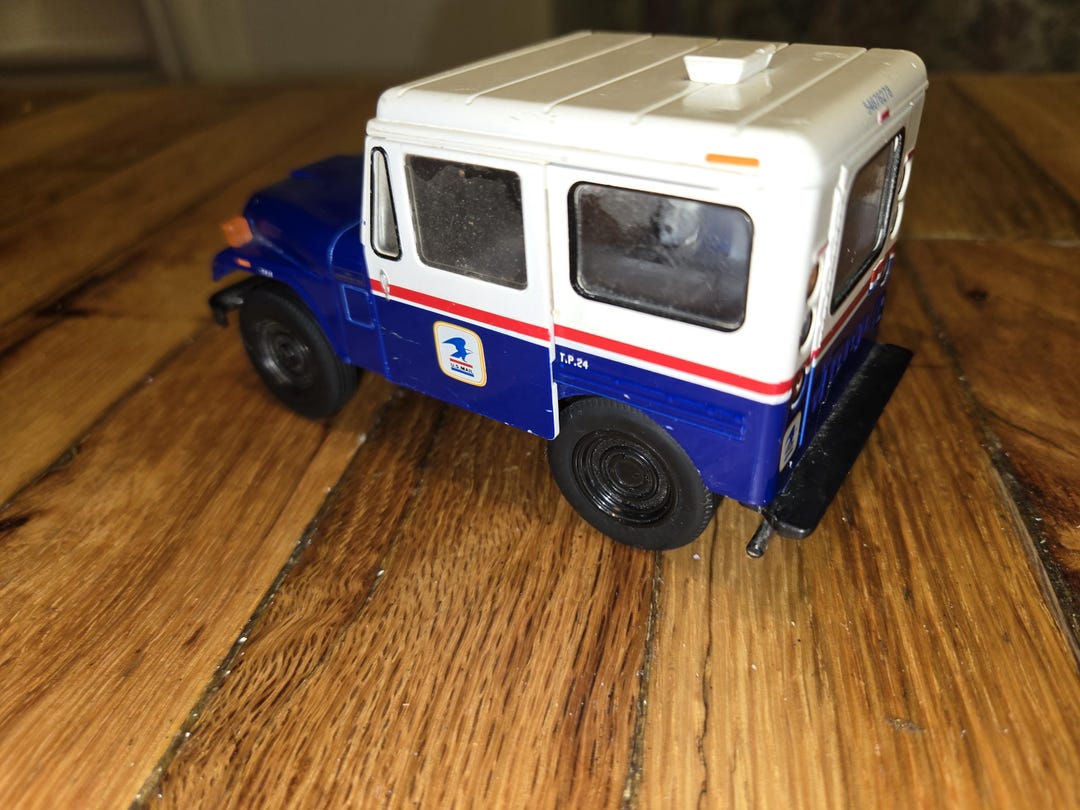 1971 71 JEEP DJ5 US Mail Postal Blue 1/64 Scale Diecast Car Pullback ...