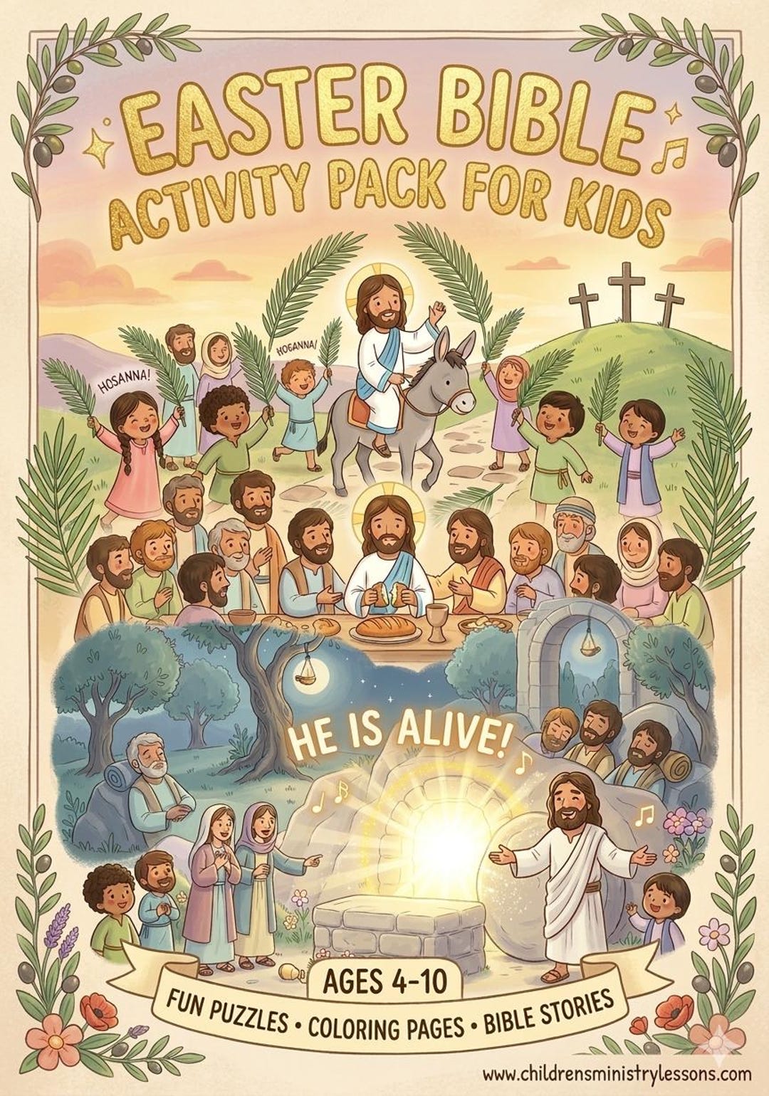 Easter Bible Activity Pack for Kids | Printable Worksheets, Puzzles ...
