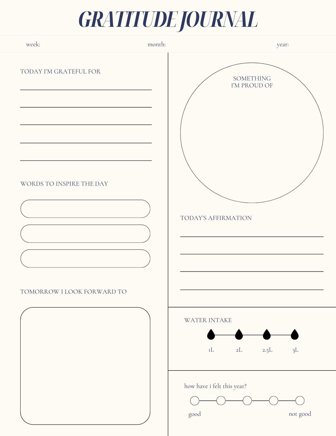 All-in-one Digital/printable Gratitude Journal, Daily Routine, Self ...