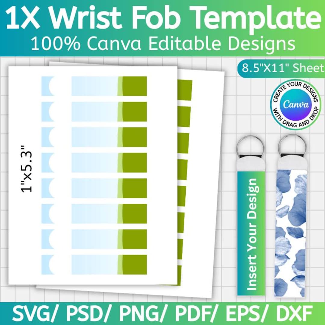 Wrist Fob Template, Wristlet Sublimation Template, Wristlets ...
