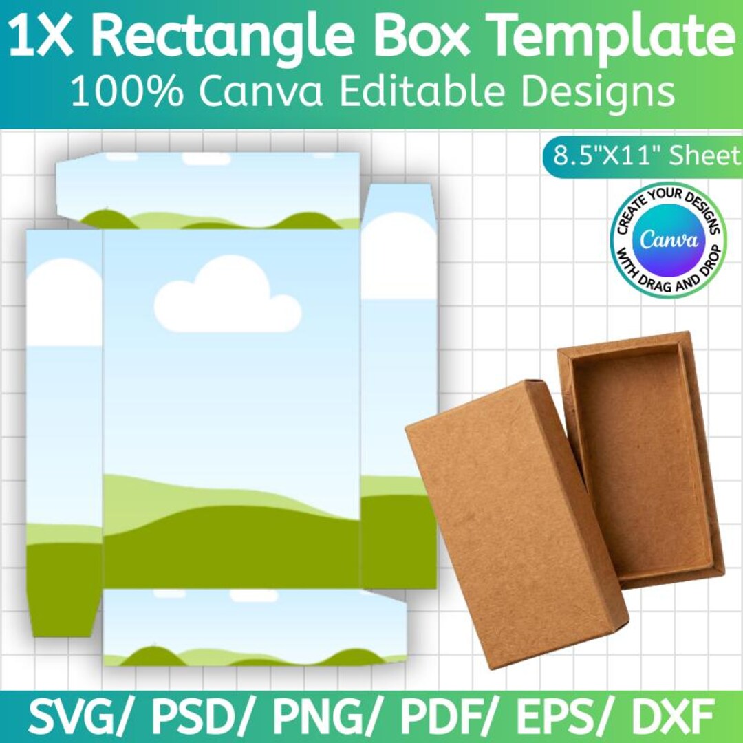 Rectangle Box Canva Editable Template, Rectangle Box SVG, PNG, Box for ...