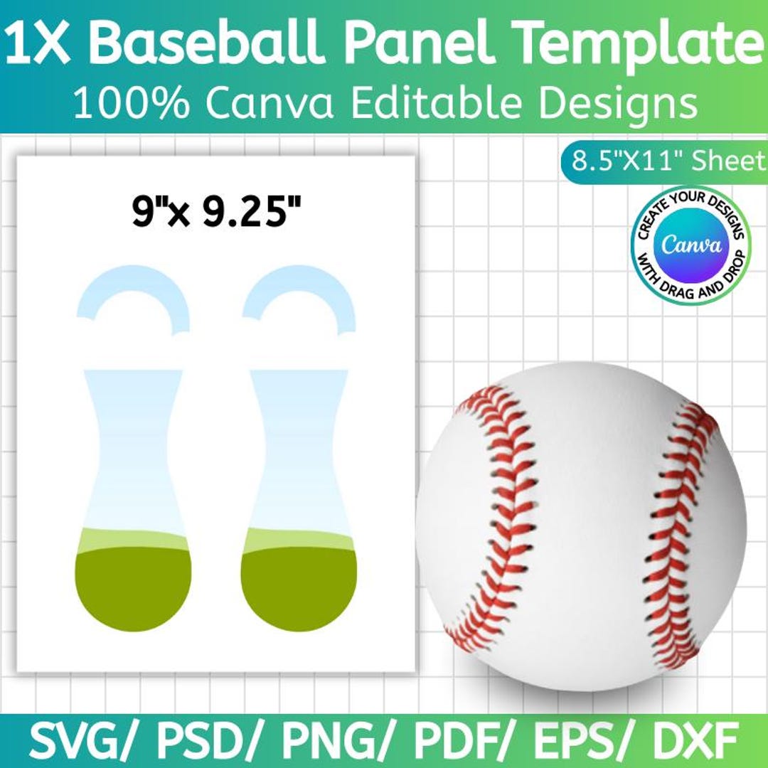 Baseball Panel Template, Canva Editable Baseball Template, Baseball ...