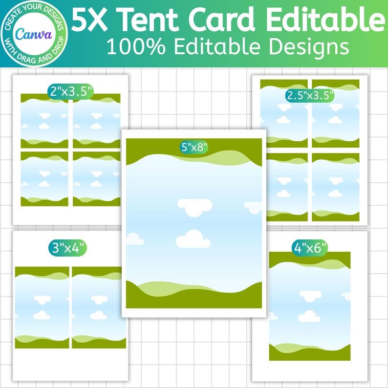 Tent Card Template, Canva Editable Table Tent Card, Wedding & Party ...