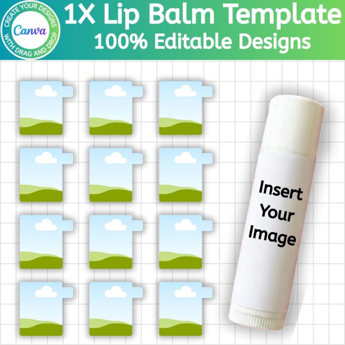 Lip Balm Label Editable Canva Template, Chapstick Label Frame, Custom ...