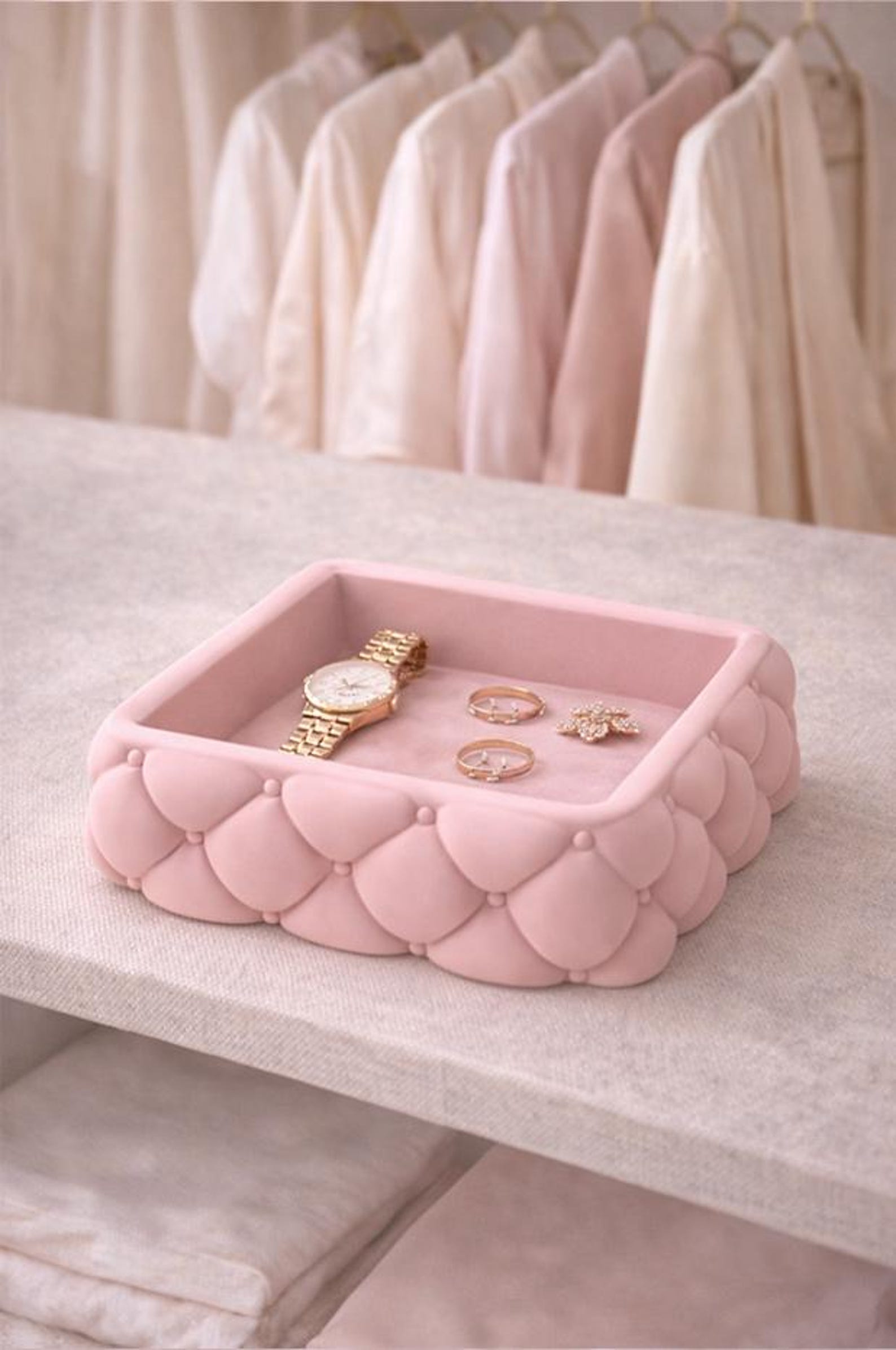 3D Printed Quilted Organizer STL, Cushion Style Jewelry & Vanity Tray ...