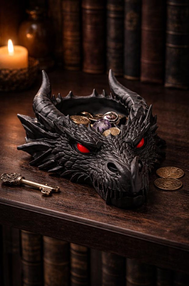 Dragon Head Tray STL File, Fantasy Dragon Bowl, Dice Tray for Dnd ...