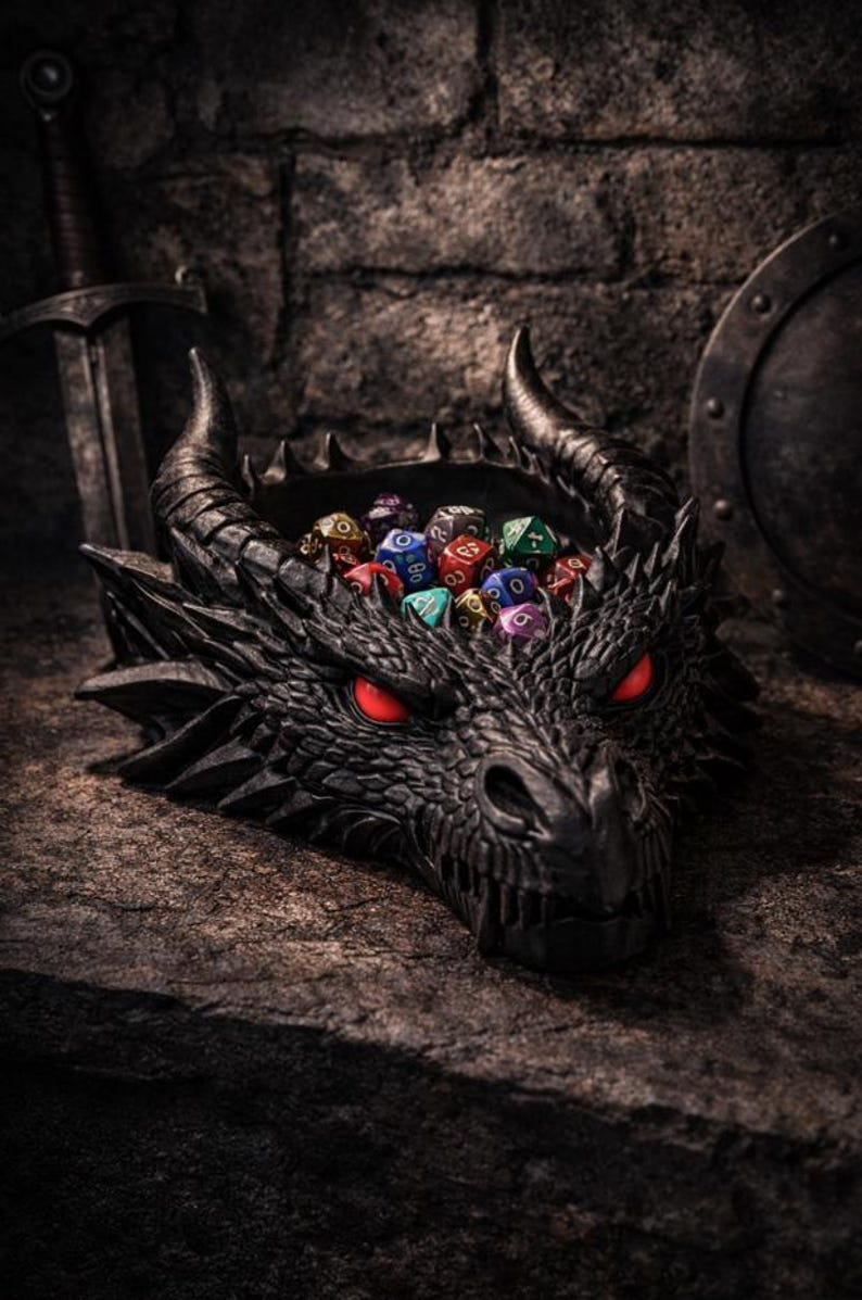 Dragon Head Tray STL File, Fantasy Dragon Bowl, Dice Tray for Dnd ...