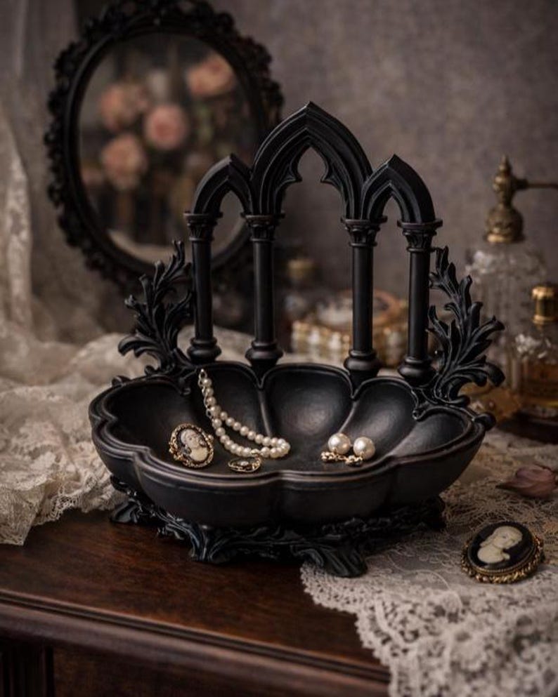 Gothic Arch Jewelry Tray STL File, Dark Academia Vanity Organizer ...