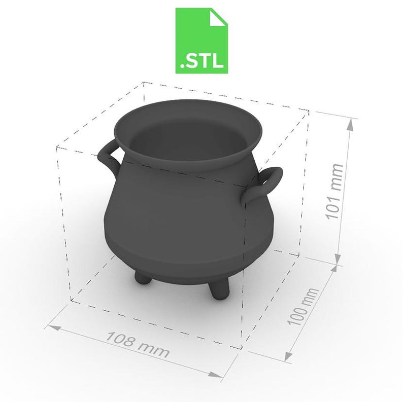 Wizard Cauldron STL File, Magic Potion Cauldron, Witch Decor, 3D Print ...