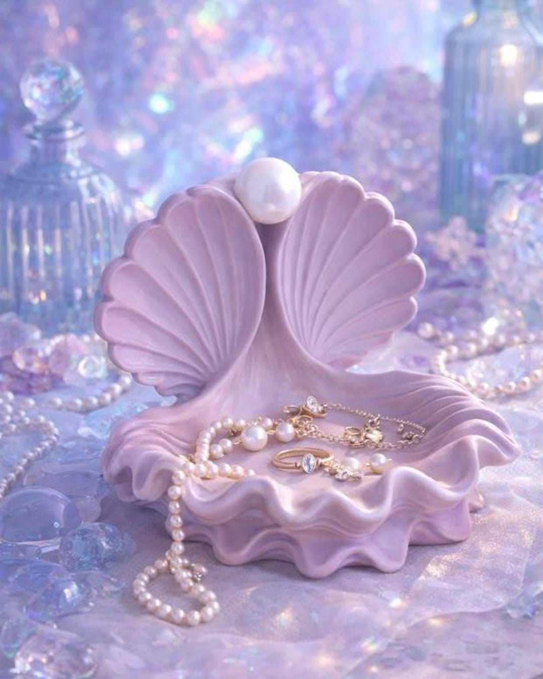 Seashell Jewelry Dish STL File, Pearl Shell Trinket Bowl, Coastal ...