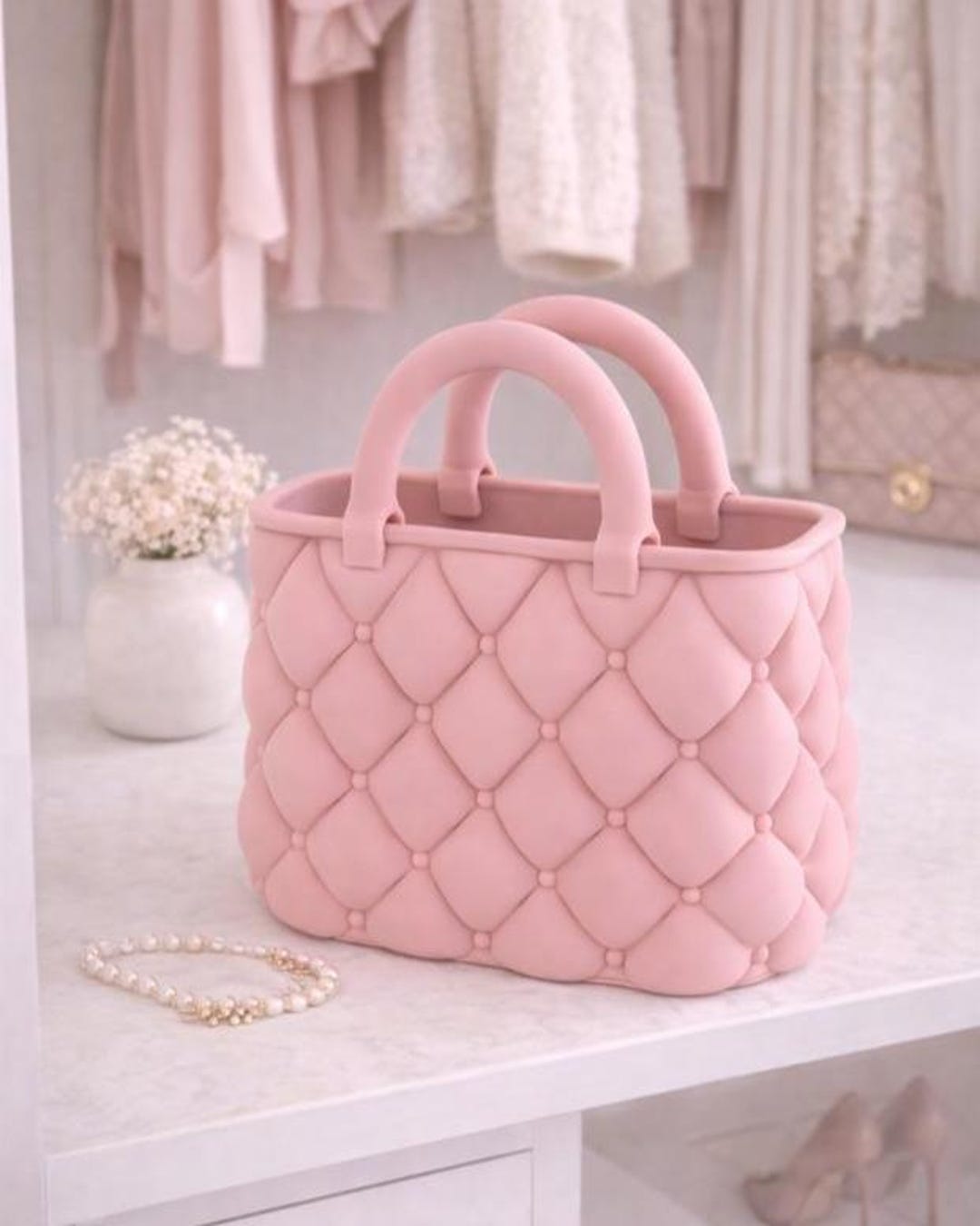 Quilted Bag Organizer STL File, 3D Print Girly Home Decor (digital ...