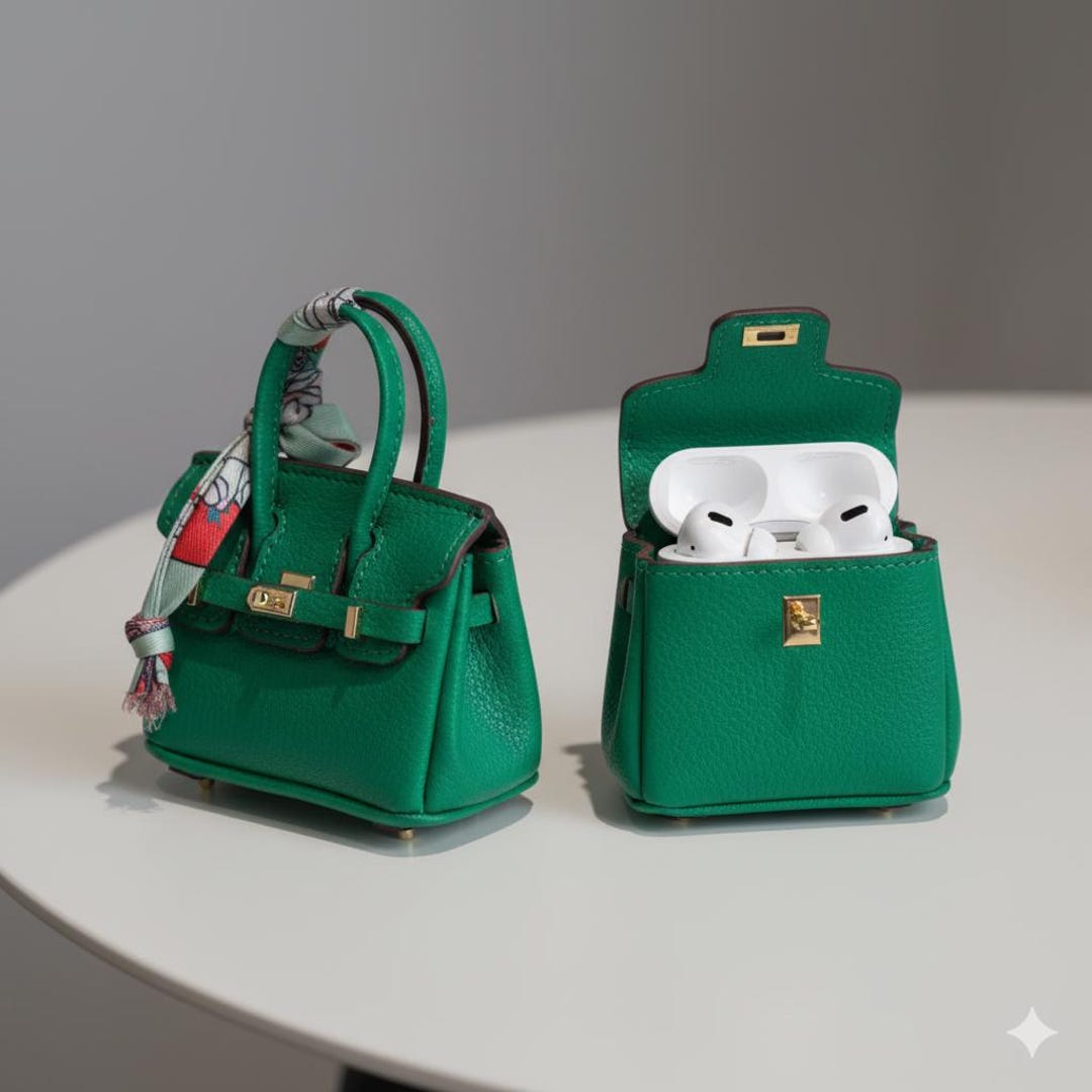 Mini Handbag Airpods Case Luxury Green – Stylish Designer-inspired ...