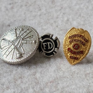 Fire Dept Scramble Hat Badge, Honorary Member E.F. County No 1, Ladder ...