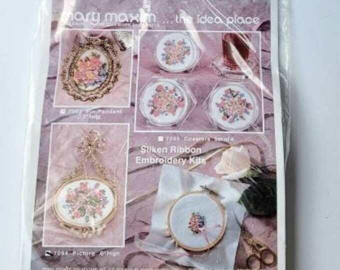 Mary Maxim Silk Embroidery Kit, Floral Picture, #7094, Ornate Gold ...