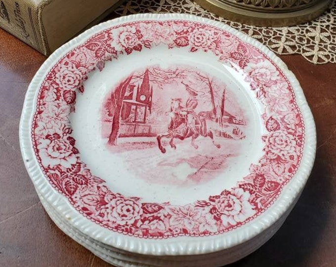 Vintage Historical America Bread Plates Set of Five Paul - Etsy