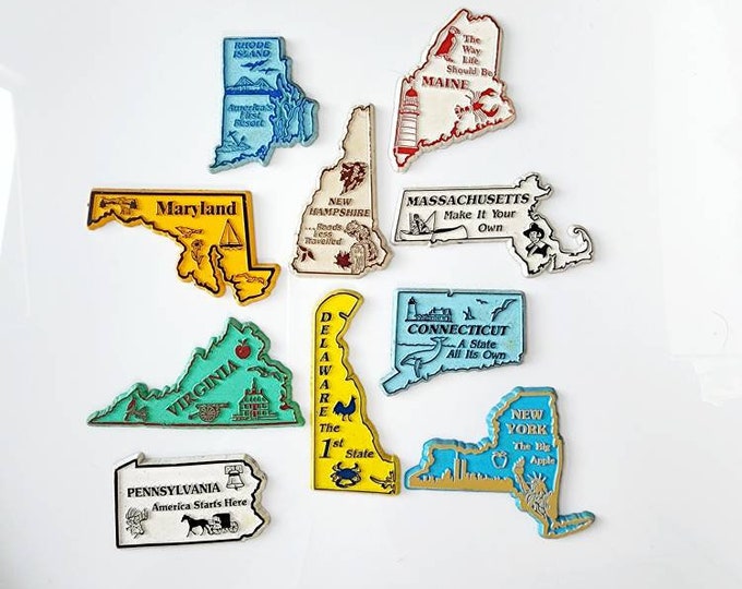 Statehood Magnets, You Choose State, Fridge Magnets, Northeast States ...