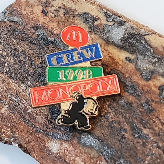 Vintage 1998 Monopoly & McDonald's Crew Pin, Fast Foo… - Gem