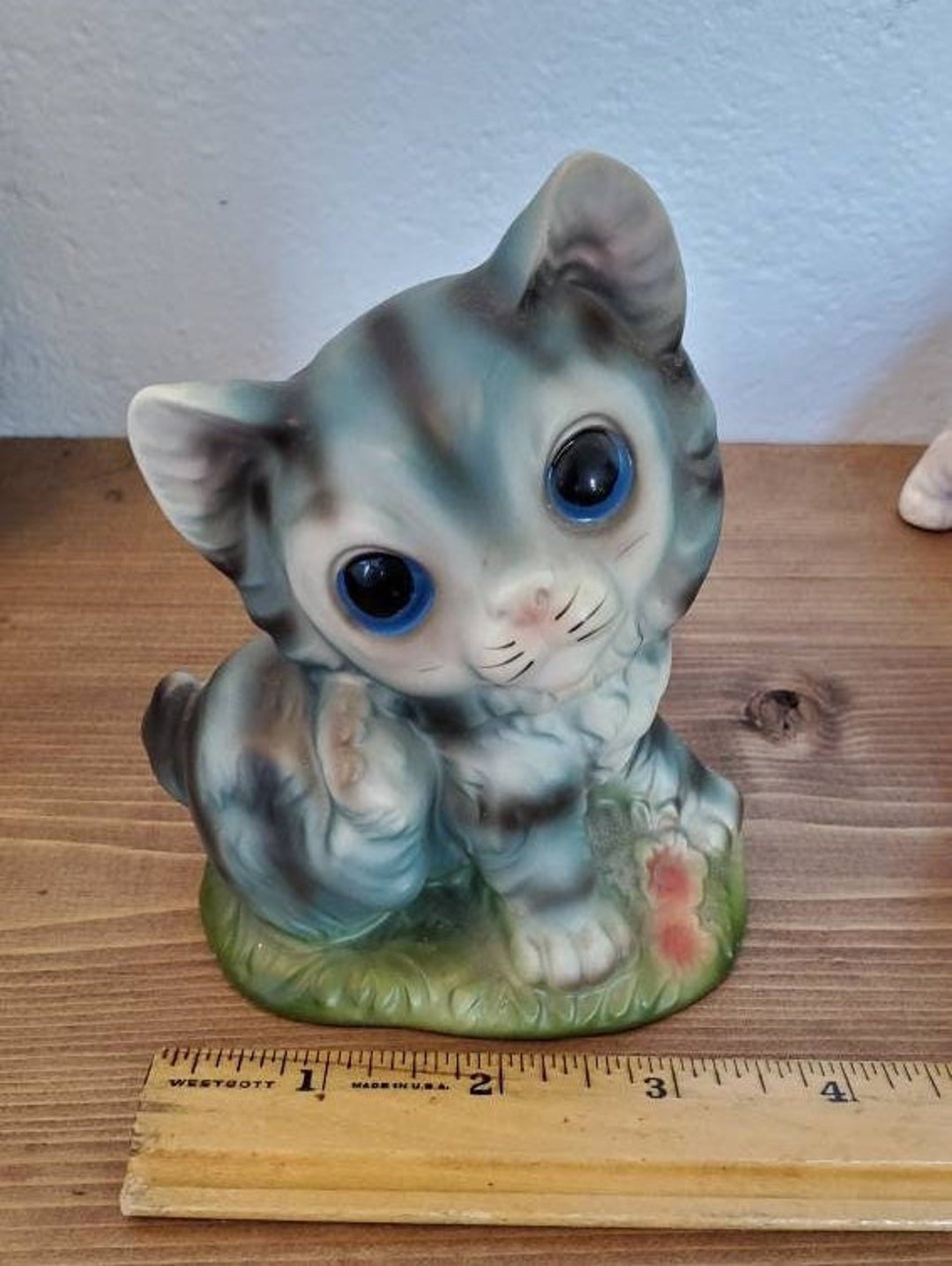 Vintage Blue Eye Kitty Figurine: 1950s Striped Tabby Cat - Etsy