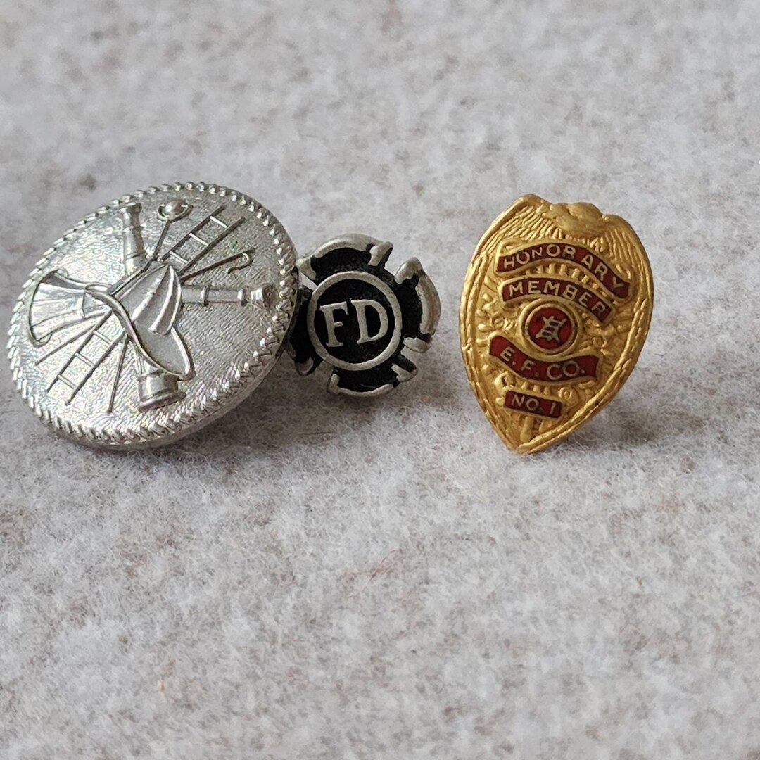 Fire Dept Scramble Hat Badge, Honorary Member E.F. County No 1, Ladder ...