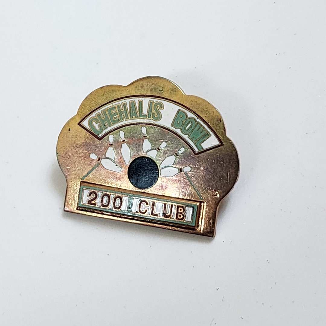 Vintage Chehalis WA Bowl Lapel Pin, 200 Club Bowling League, Washington ...