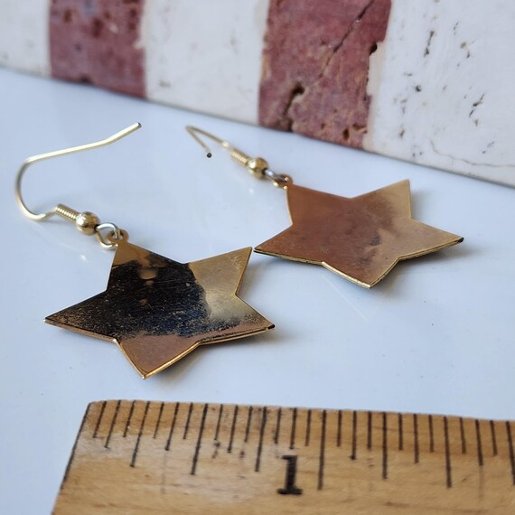 Vintage Retro 1970s Star Shaped Metal Earrings, Blue … - Gem