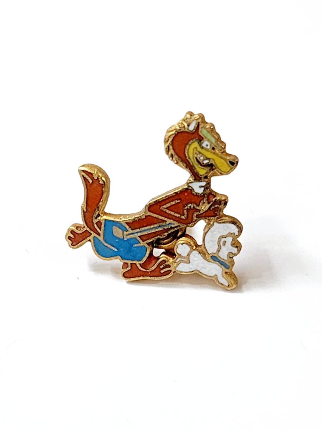 Mildew Wolf and Lambsey Enamel Lapel Pin, Hanna Barbara Cartoon Villain ...