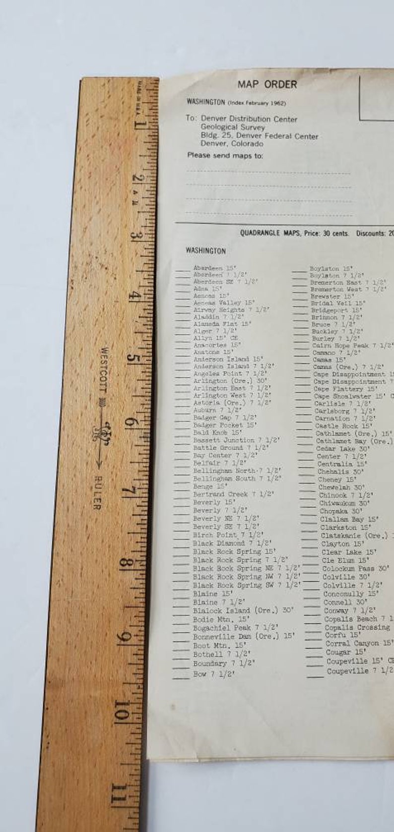 Washington State Geological Maps Maps Order Form No Map - Etsy