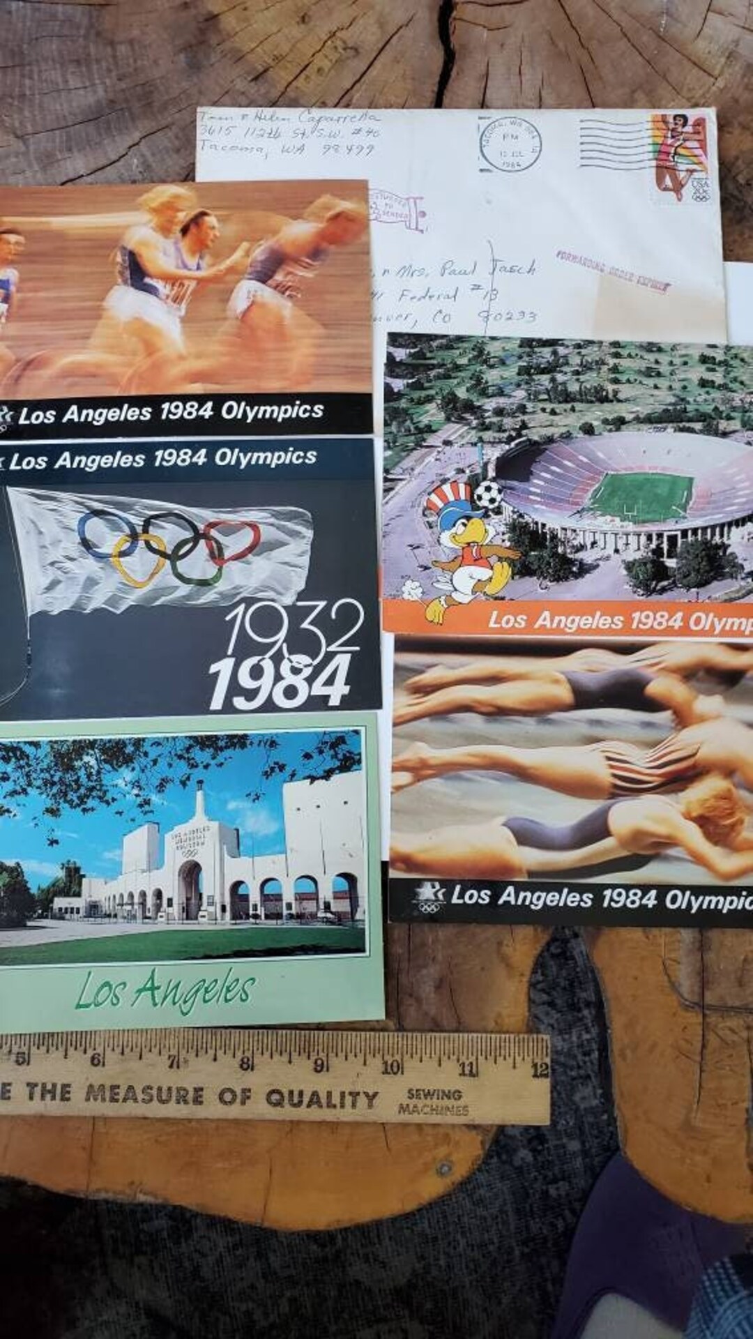 1984 Olympics Los Angeles, 6 Postcards & 1 Stamped Envelope, Bulk Lot ...