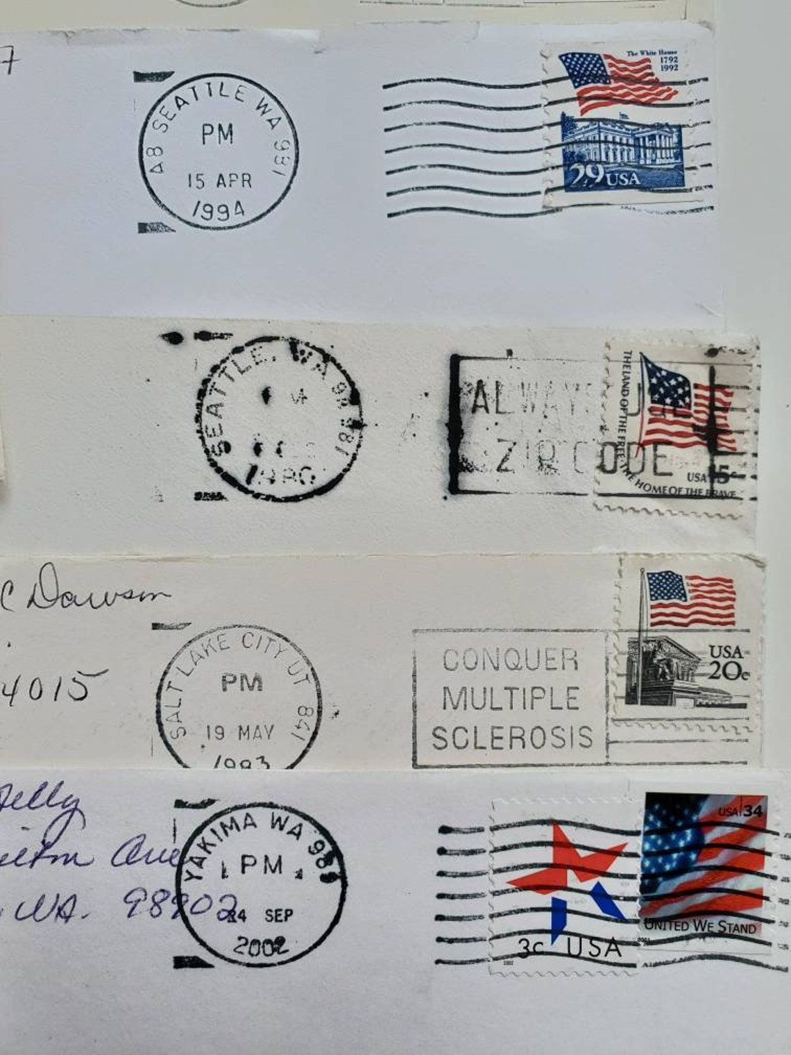 Vintage Lot of Stamped Envelopes 15 Flag Stamps 80s 90s | Etsy