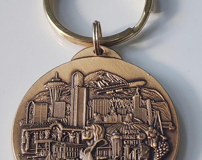 Vintage Boeing Keychain, Seattle Skyline, Boeing Airplane Manufacture ...