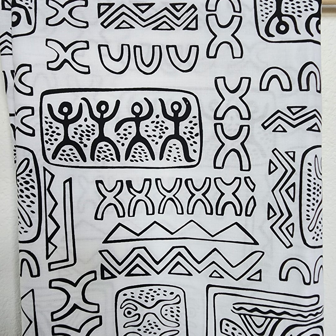 RARE Unused Harwood Steiger Fabrics, "frolic" White Cotton W/ Black ...