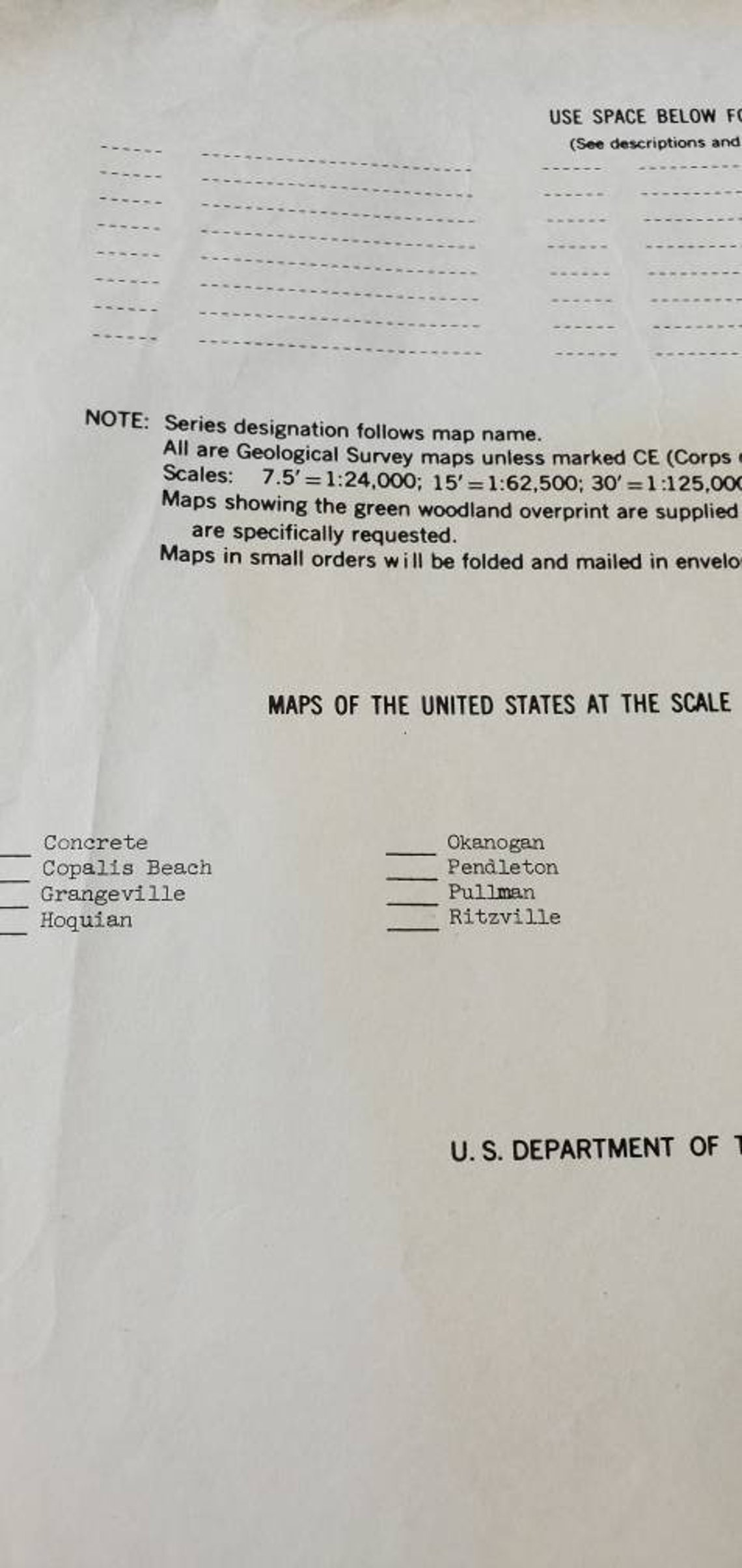 Washington State Geological Maps Maps Order Form No Map - Etsy