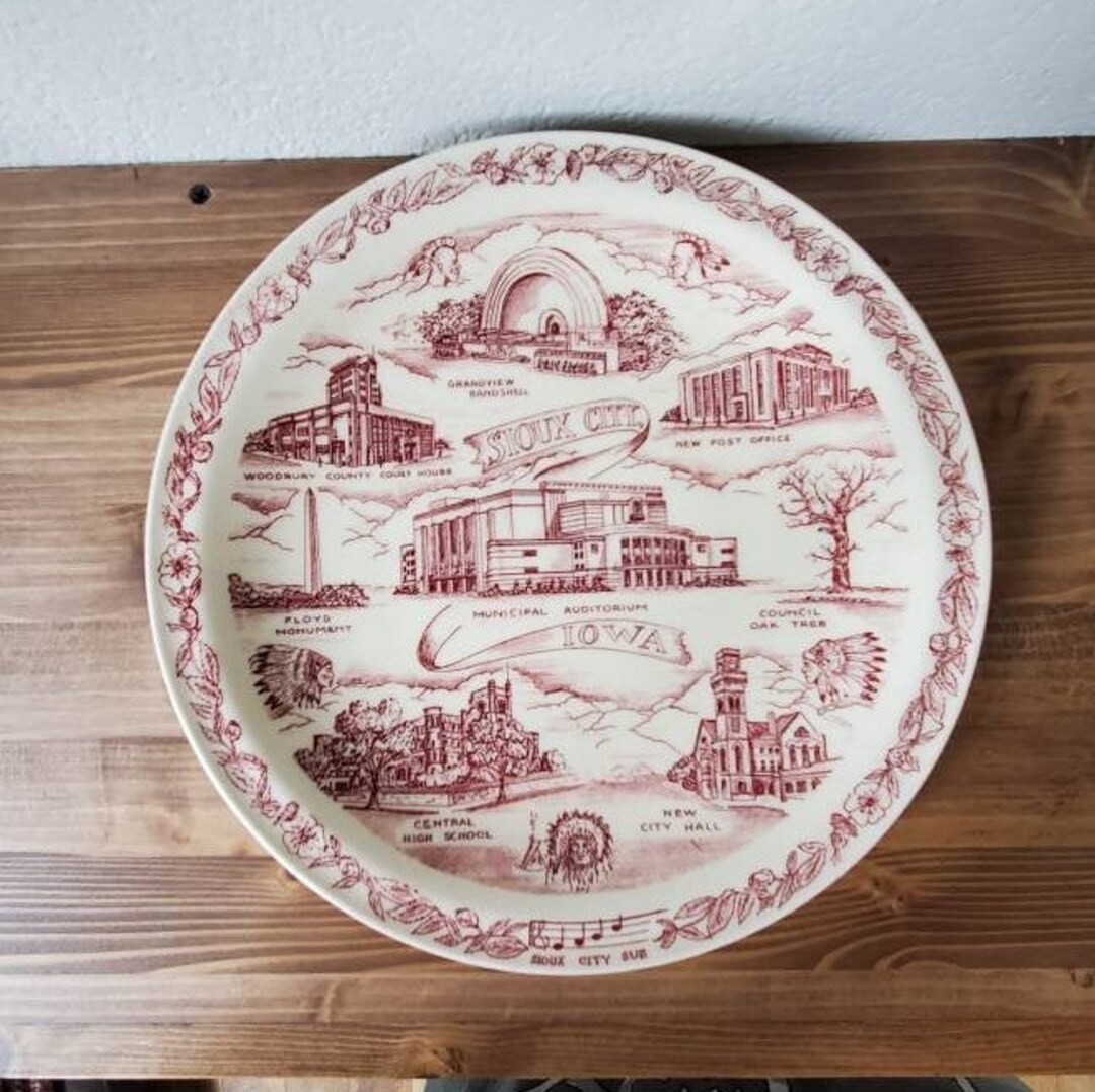 IOWA State Graduation Plate, Vintage State Plate, Ohio Plate, Vernon ...