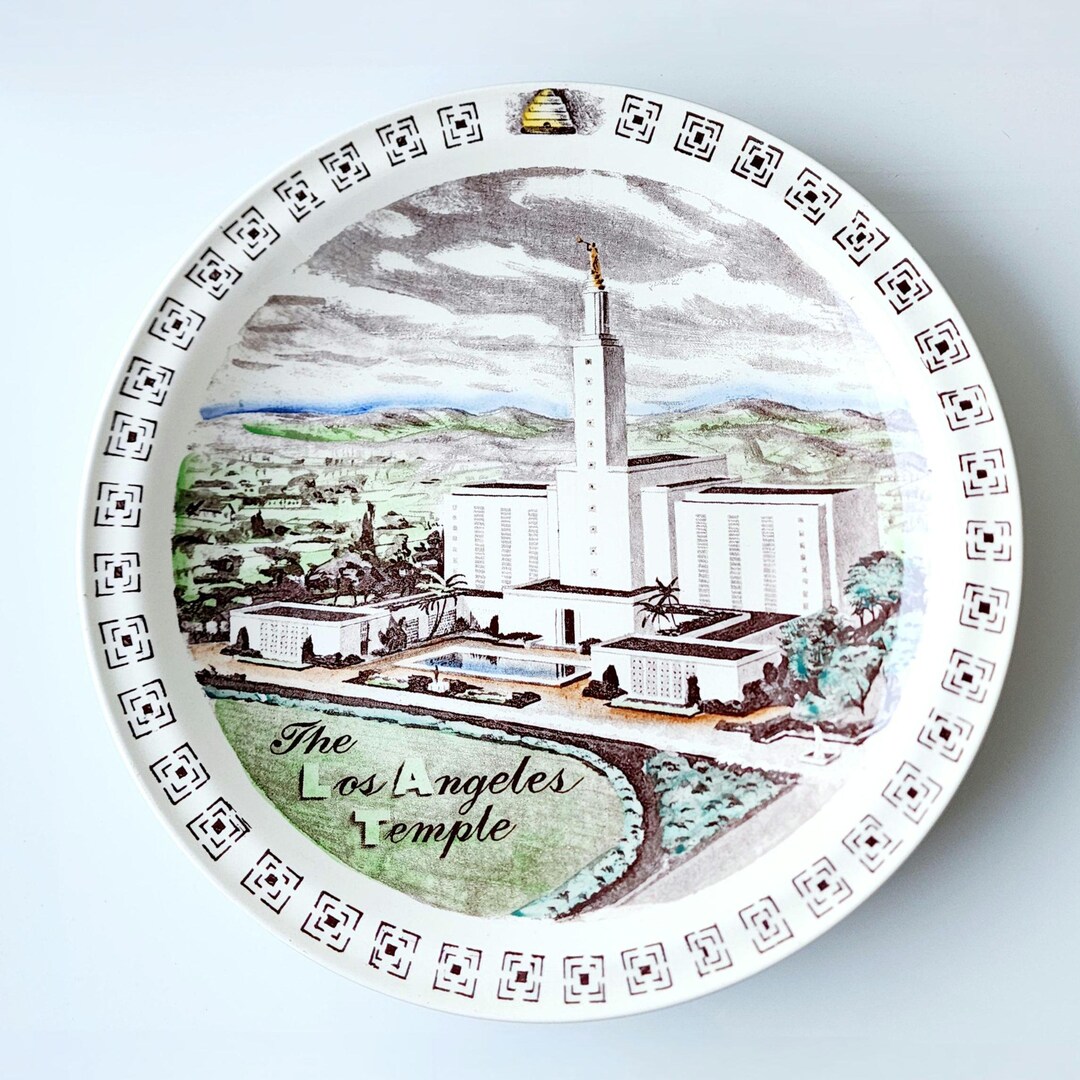 Vintage Vernon Kilns, LDS Los Angeles Temple Plate, Morman Faith ...