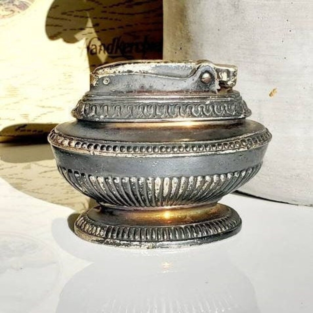 Vintage Table Top Lighter Ronson, Queen Anne, Silver Plate Metal, Made ...