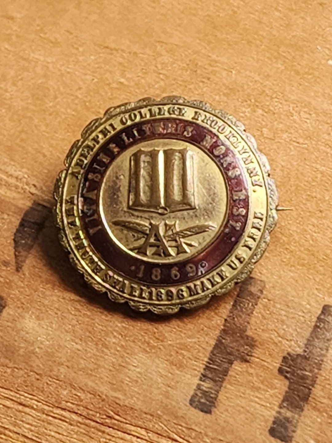 Adelphi College Lapel Pin Brooch Antique John Frick NY - Etsy