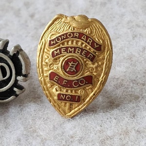 Fire Dept Scramble Hat Badge, Honorary Member E.F. County No 1, Ladder ...