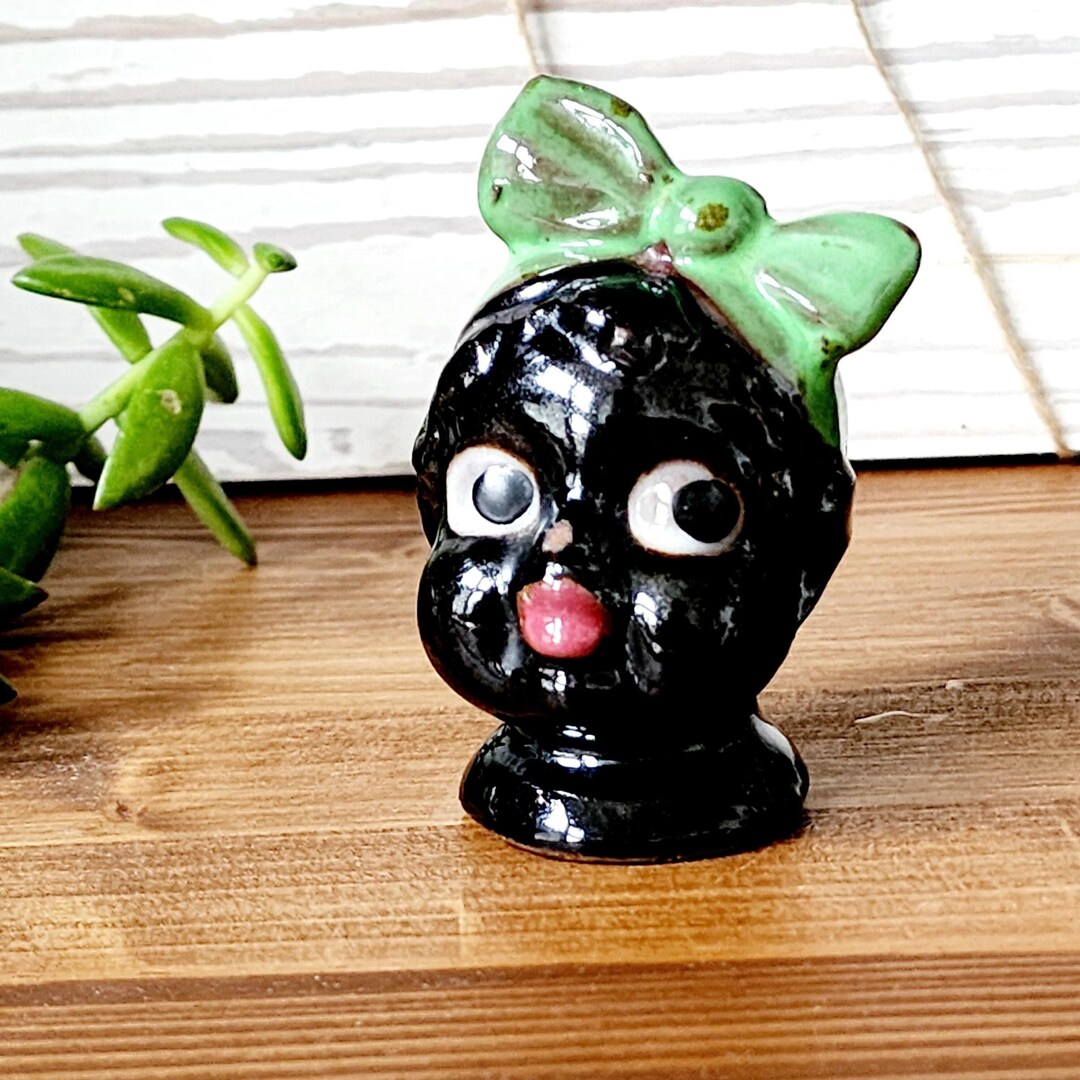 Vintage African Girl Shaker Head, Cute Doll Head Shaker, Salt & Pepper ...