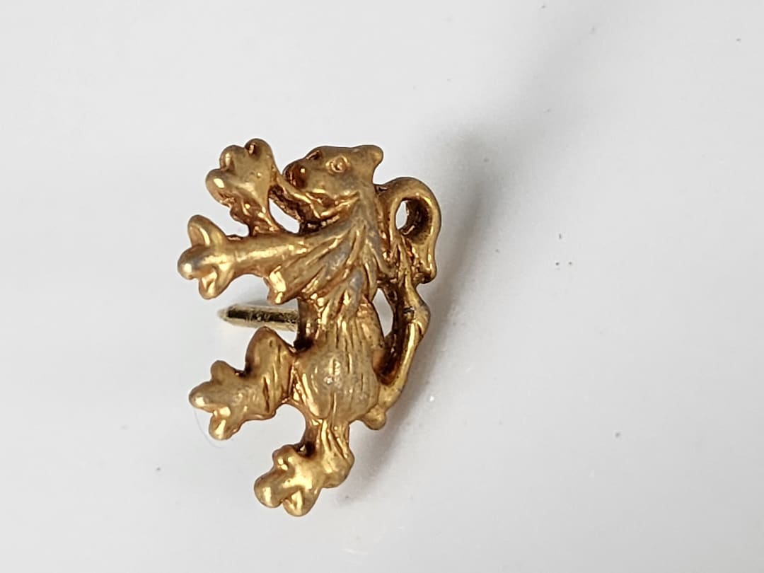 Gold Tone Czech Lion Lapel Pin: Asian Dragon Pinback - Etsy