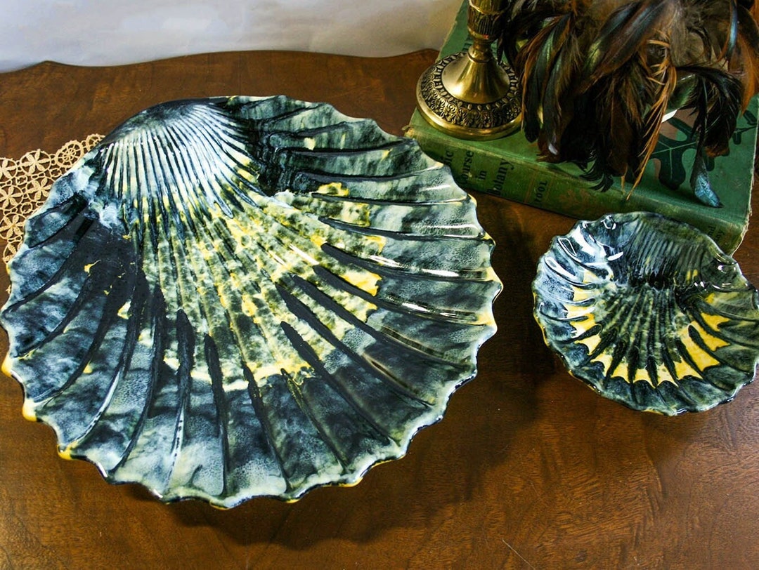 Mccoy Clam Shell Serving Platter, Morano Pottery, Seashell Platter ...