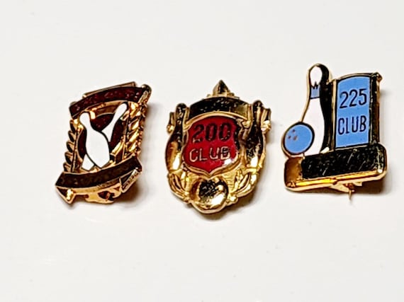 Vintage Bowling Lapel Pins, 175 Club, 200 Club, 225 C… - Gem
