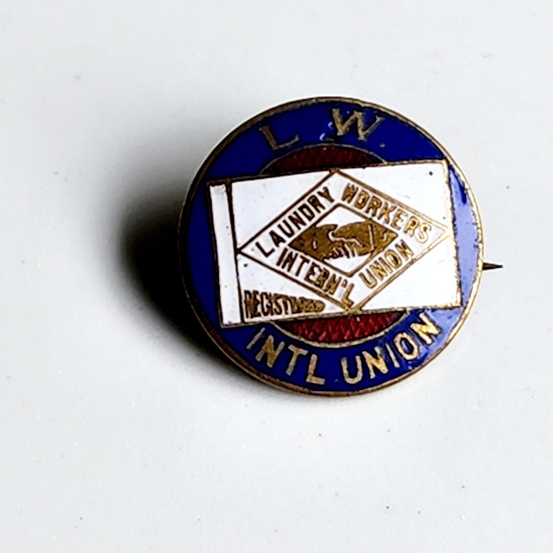 Vintage Laundry Workers International Union Pin, Enamel Lapel Brooch ...