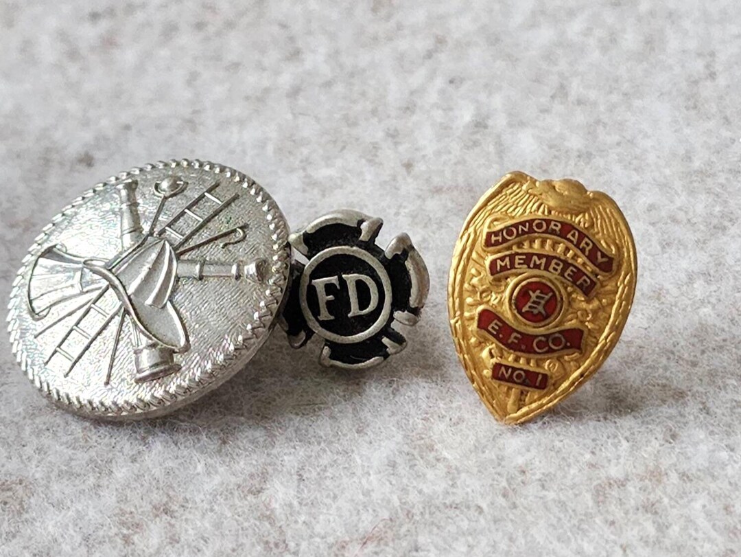 Fire Dept Scramble Hat Badge, Honorary Member E.F. County No 1, Ladder ...